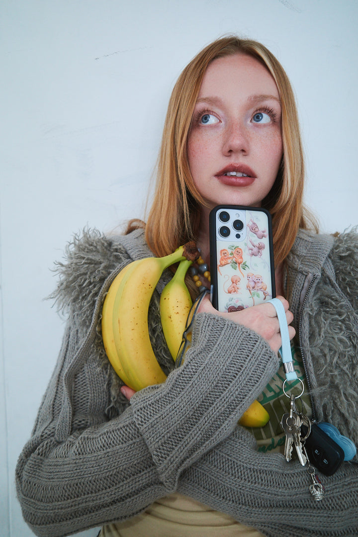 Snow Meow Stud Silicone Shockproof Phone Case (Snow Leopard Print Punk ...